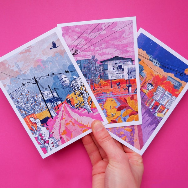 Hand Drawn Postcards - Etsy UK