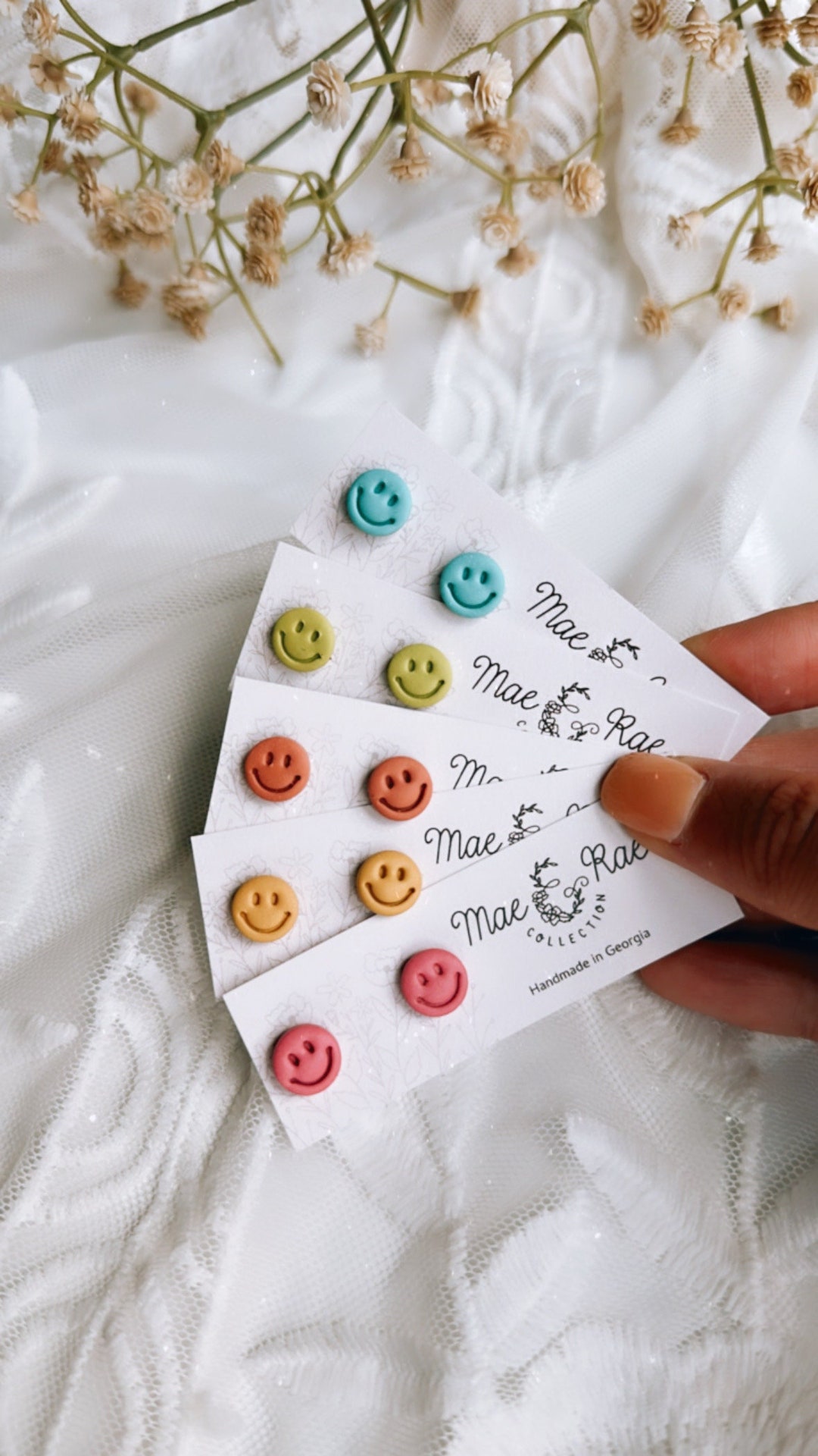 Smiley Studs | 5 Colors - Etsy