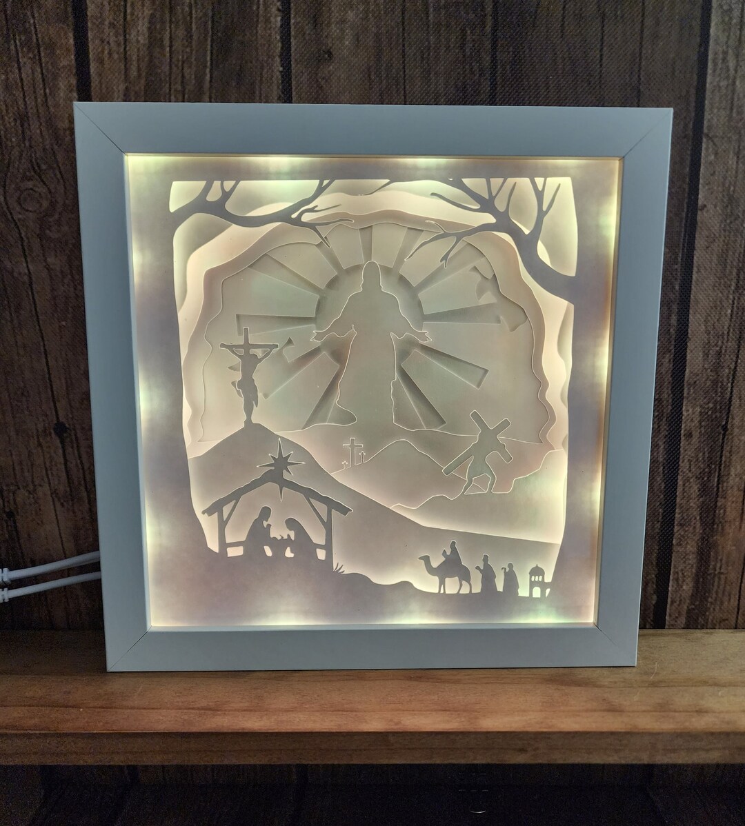 He is Risen LED Shadow Box - Etsy