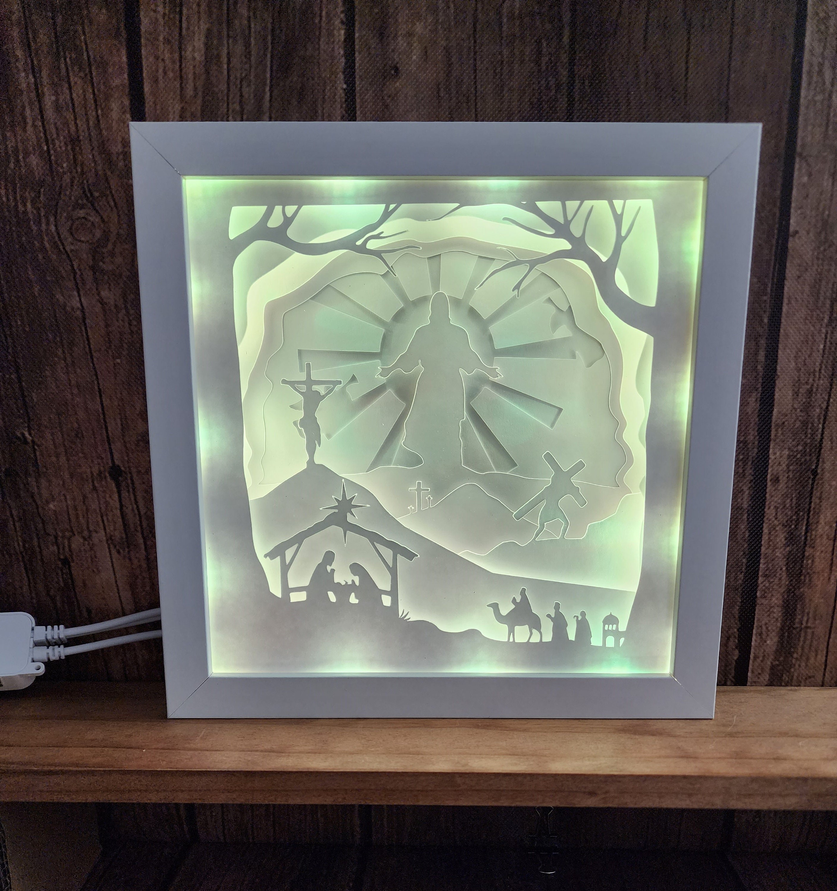 He is Risen LED Shadow Box - Etsy