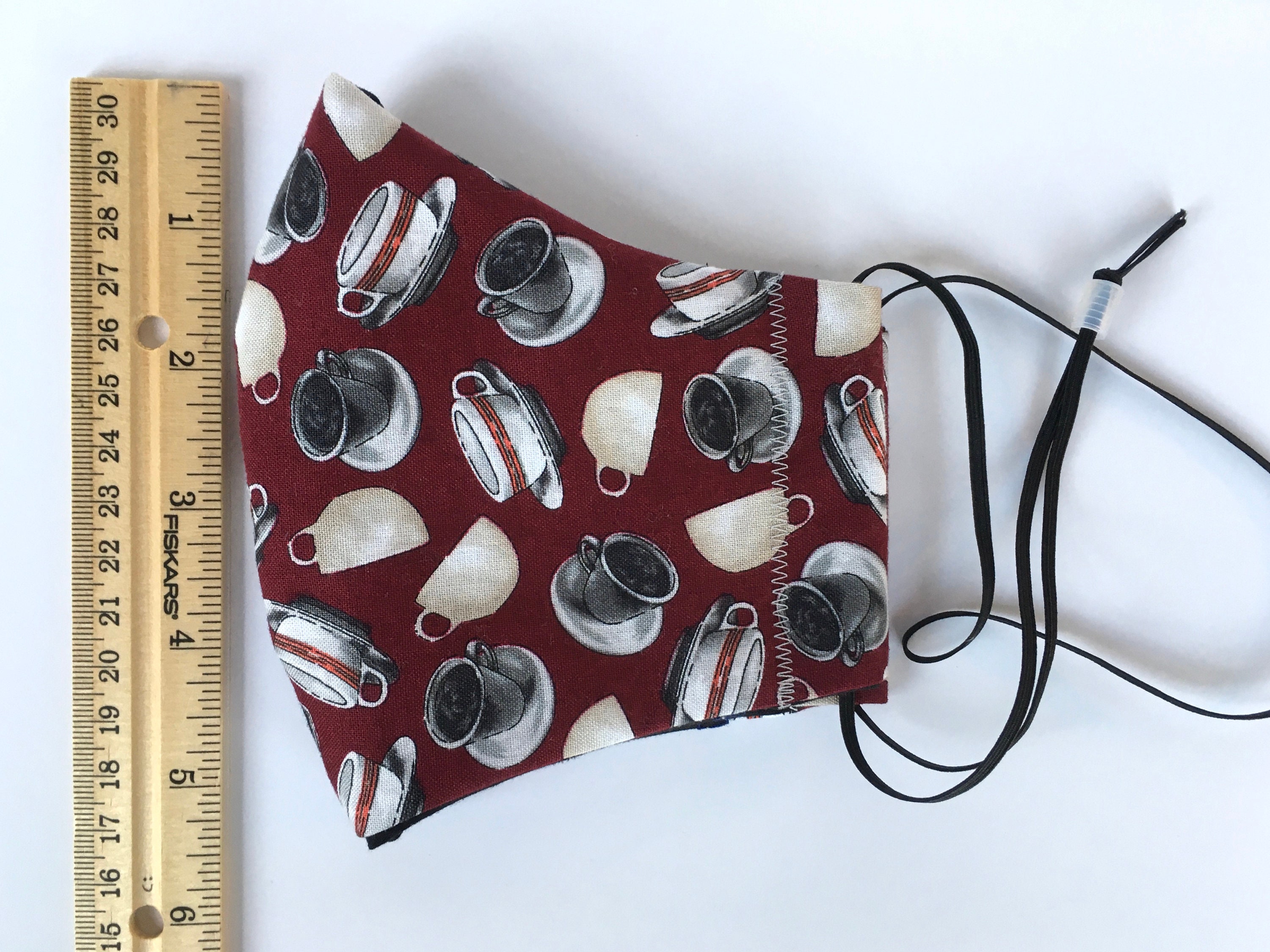 Coffee cup mask with adjustable around the head elastic and - Etsy France