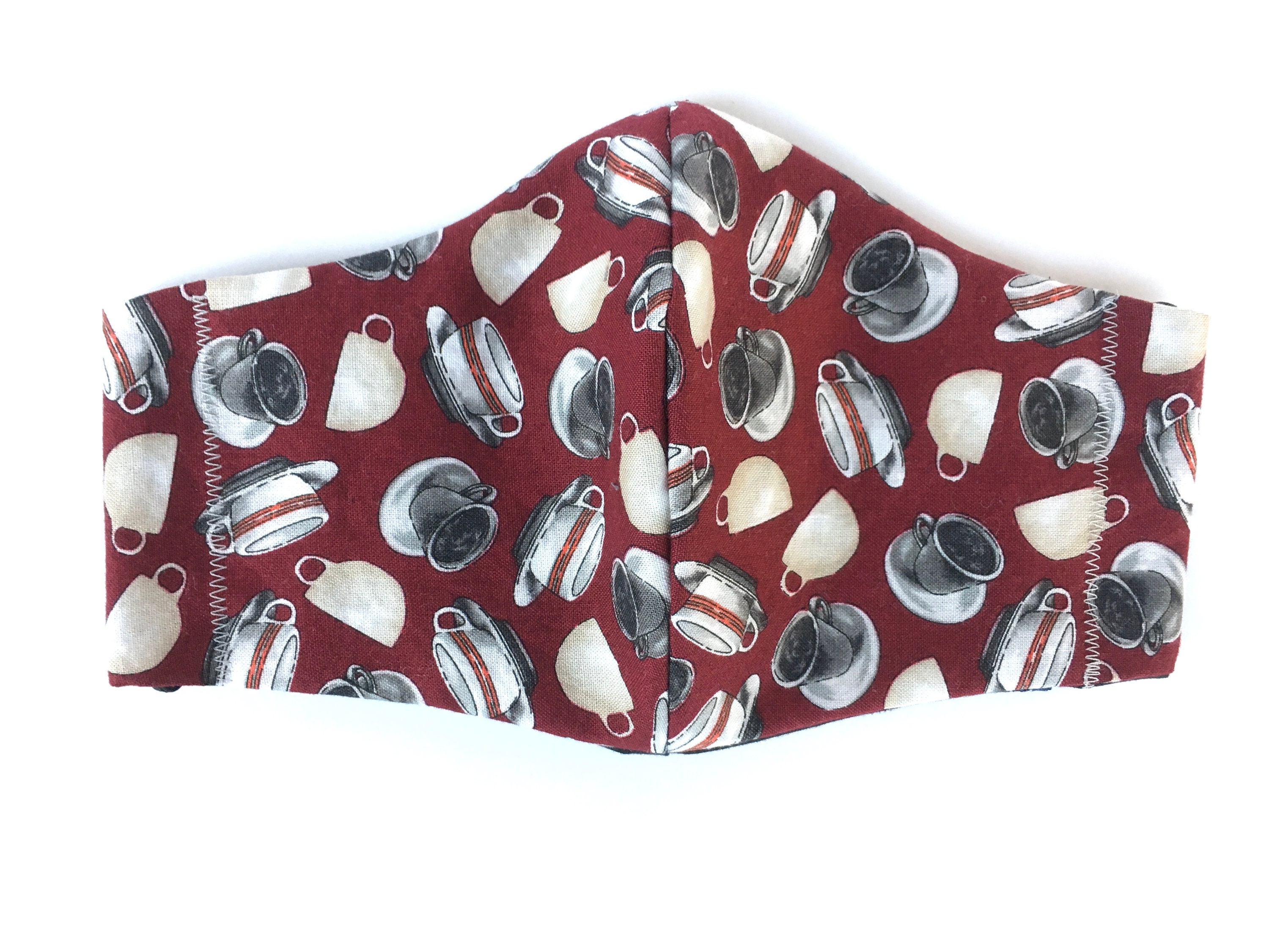 Coffee cup mask with adjustable around the head elastic and - Etsy France