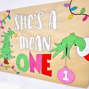 Hand Painted Party Banner | She’s a Mean One | First Birthday ...