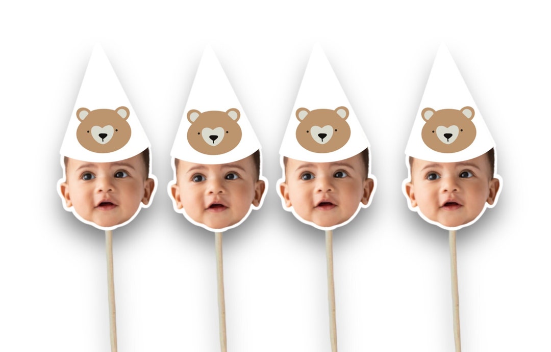 Bear Toppers | Cupcake Toppers | Photo Head | Bear Theme | Cupcake ...