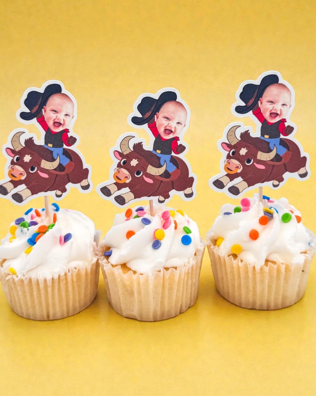Cowboy Cupcake Toppers | Decor | Decorations | My First Rodeo Birthday ...