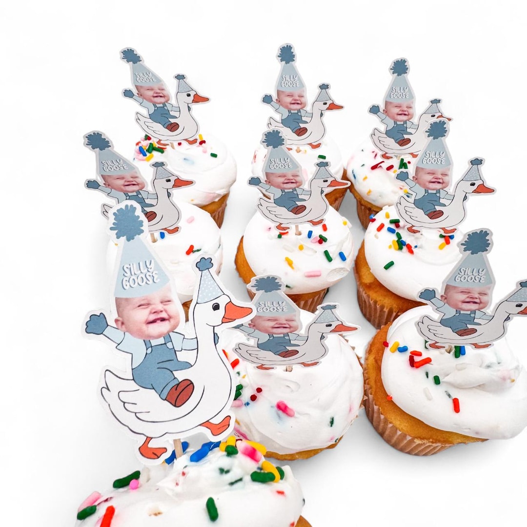 Silly Goose Cupcake Toppers | One Silly Goose Birthday Party | Custom ...