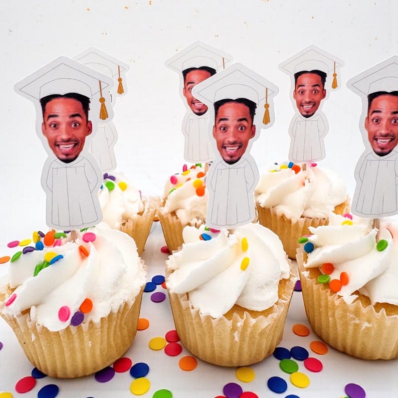 Grad Cupcake Toppers | Graduation Party Decorations | Dessert Table ...