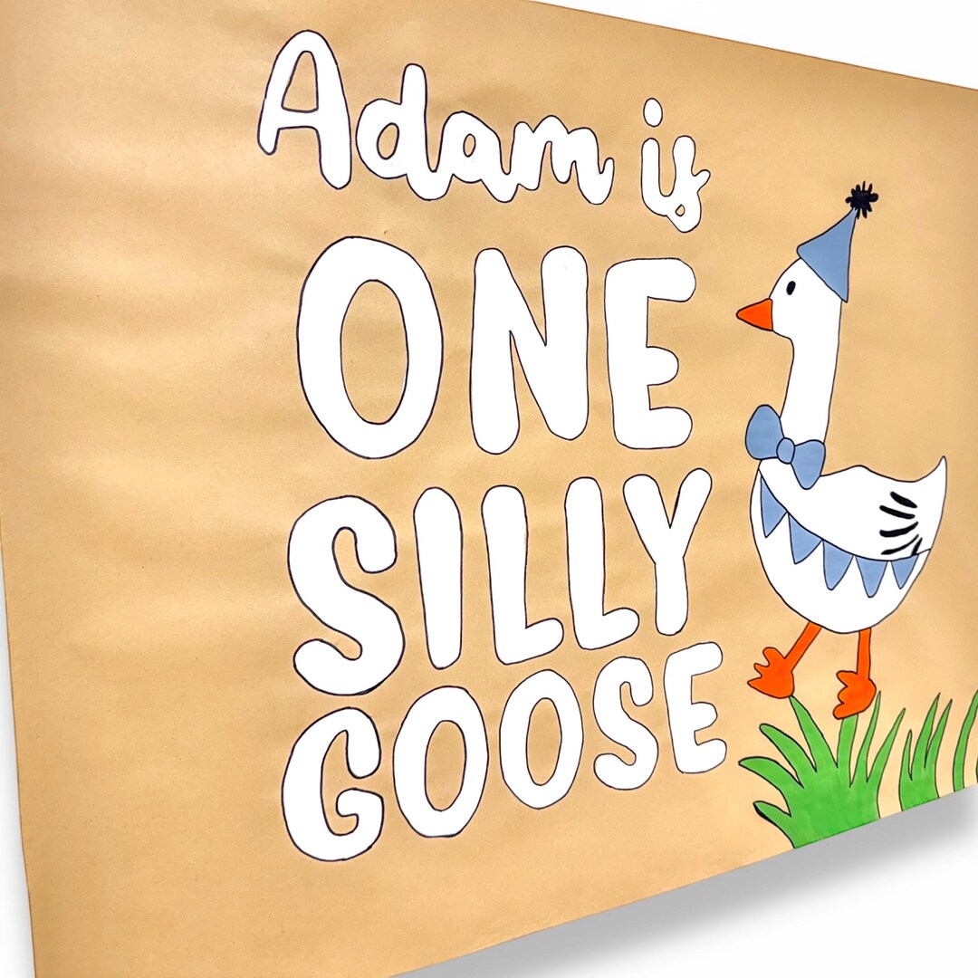 Hand Painted Party Banner | One Silly Goose | First Birthday ...