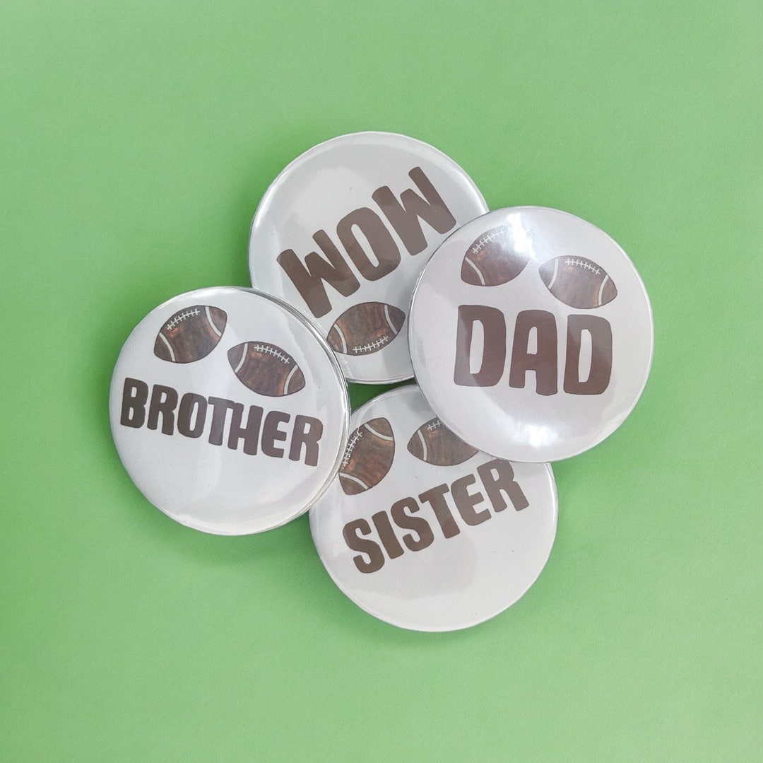 Party Buttons Football Party Buttons First Year Down Theme Football ...
