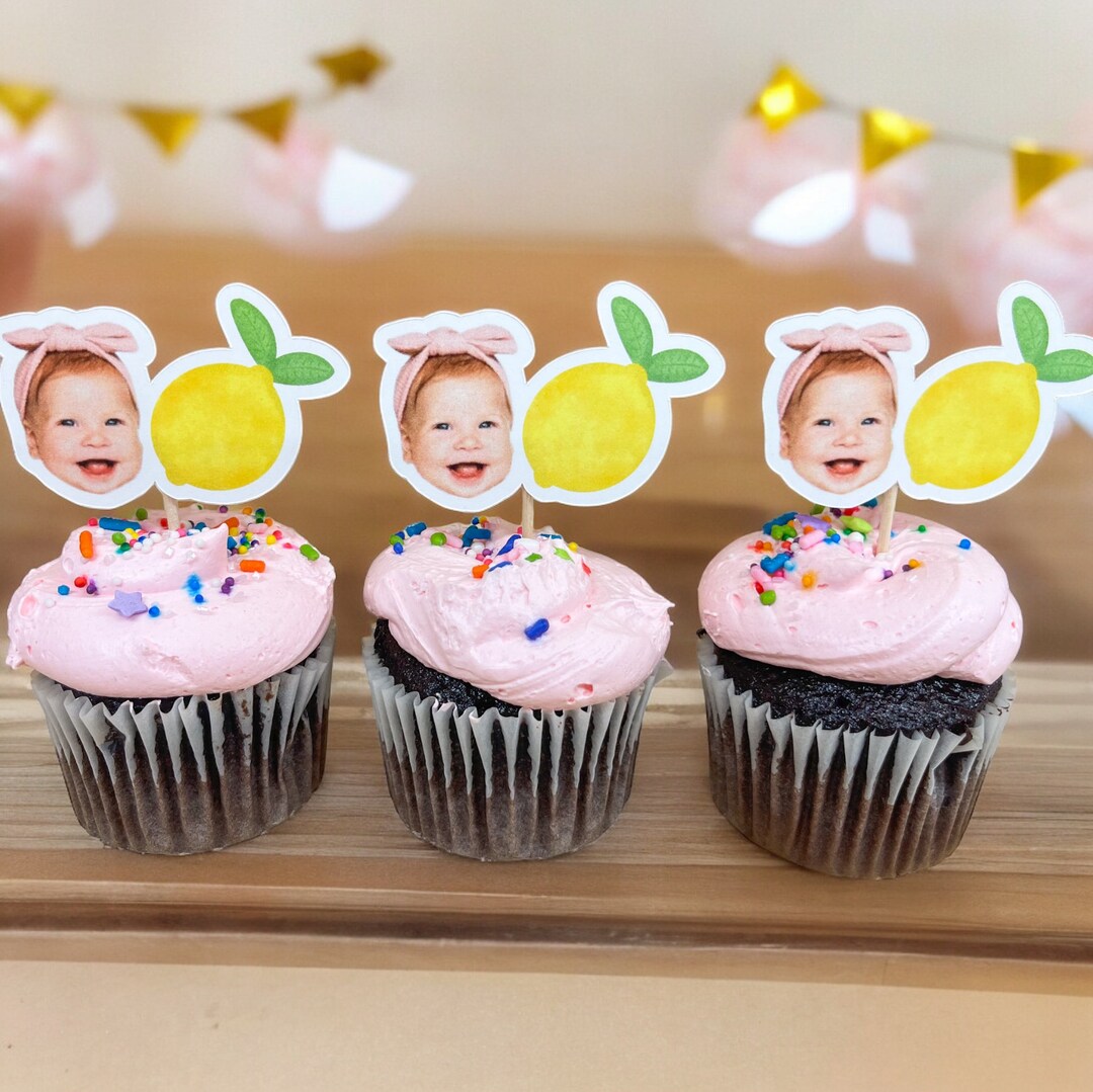 Lemon Cupcake Toppers | Lemon Birthday | Lemon First Birthday | Sweet ...