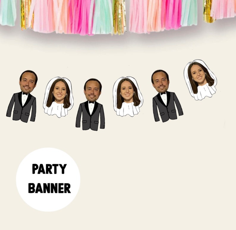 Bride and Groom Banner Photo Head Custom Banner - Etsy