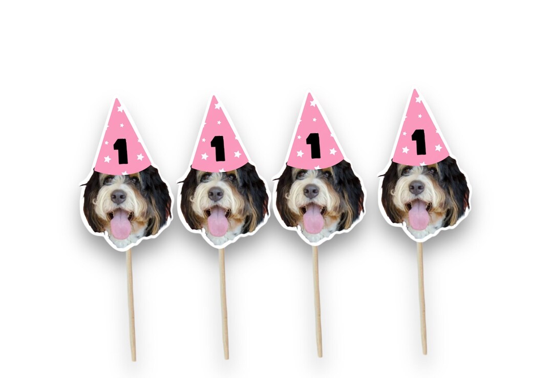 1st Birthday Toppers Cupcake Toppers Face Toppers Dog Birthday Cupcake ...