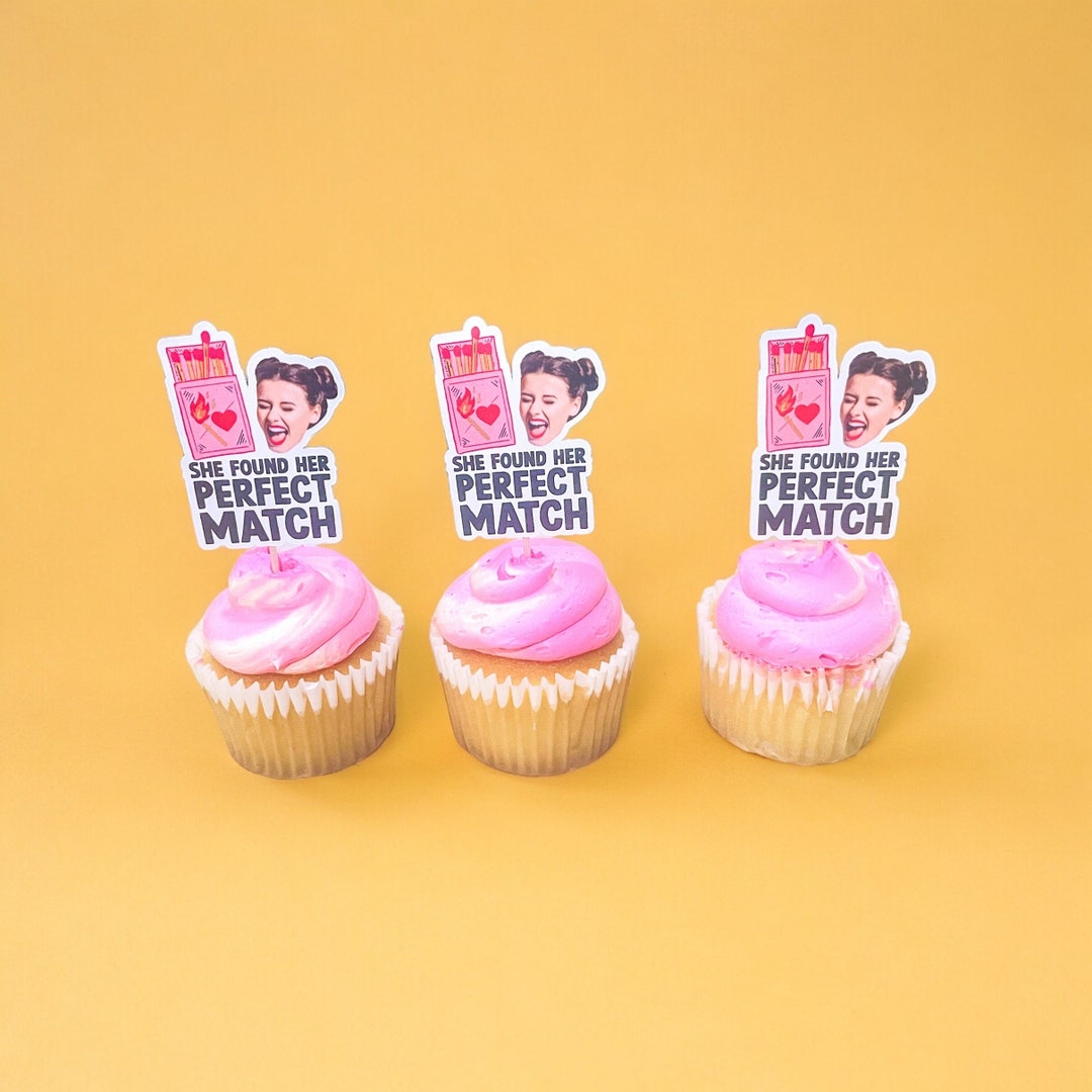 Perfect Match Toppers | Match Made in Heaven | Bride Theme | Cupcake ...