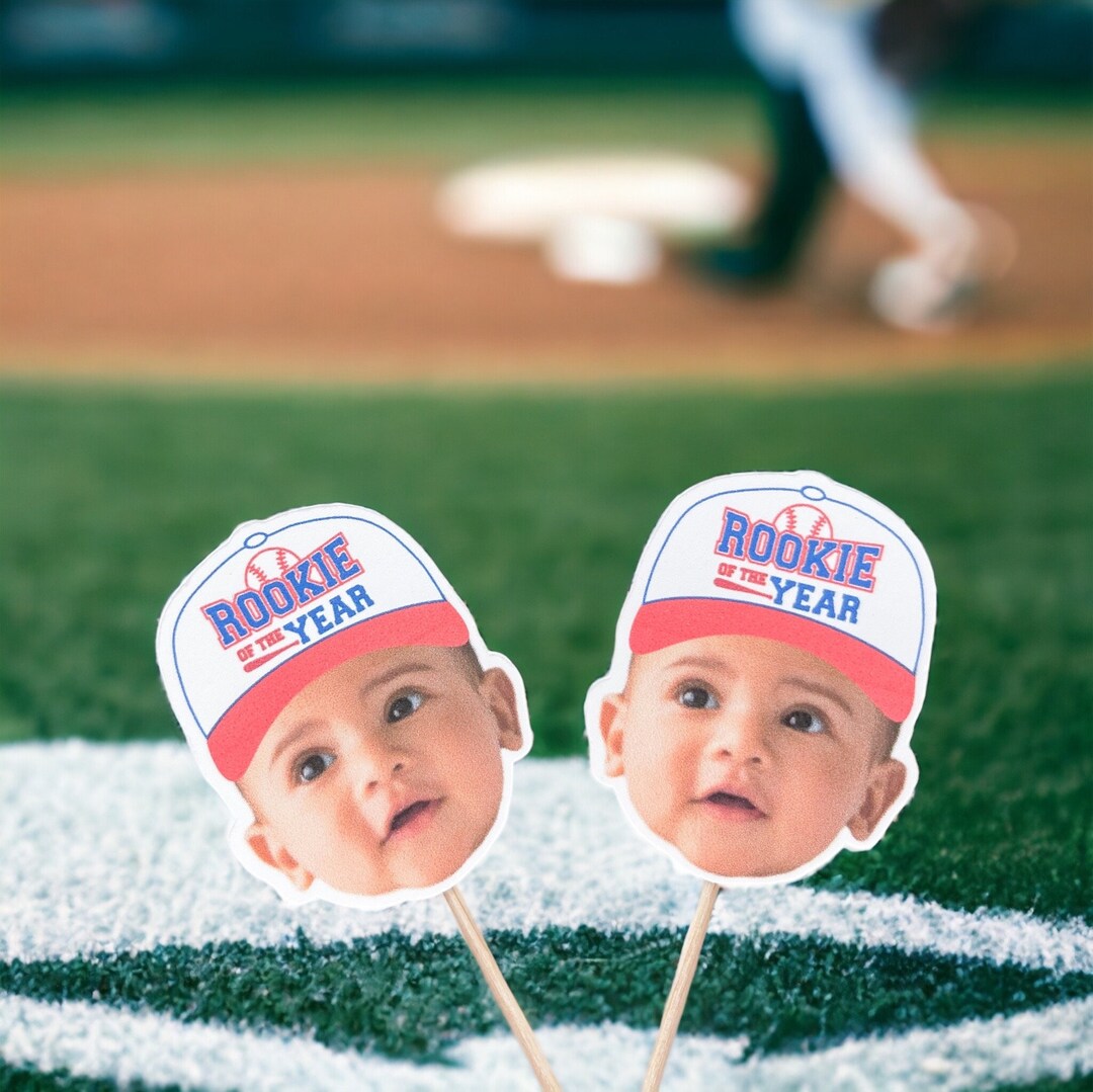 Baseball Cupcake Toppers | Baseball Photo Head | Party Supplies ...