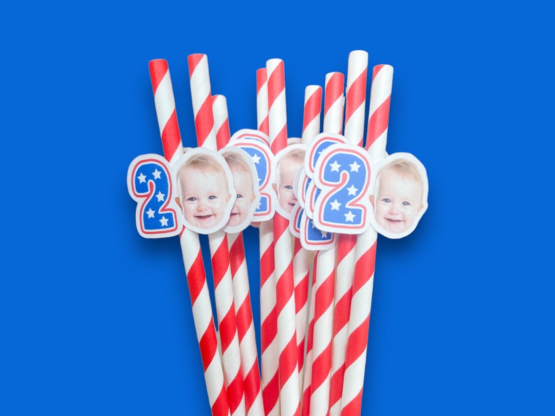 Red White and Two Straws | Drinking Straws | 4th of July Birthday Party ...