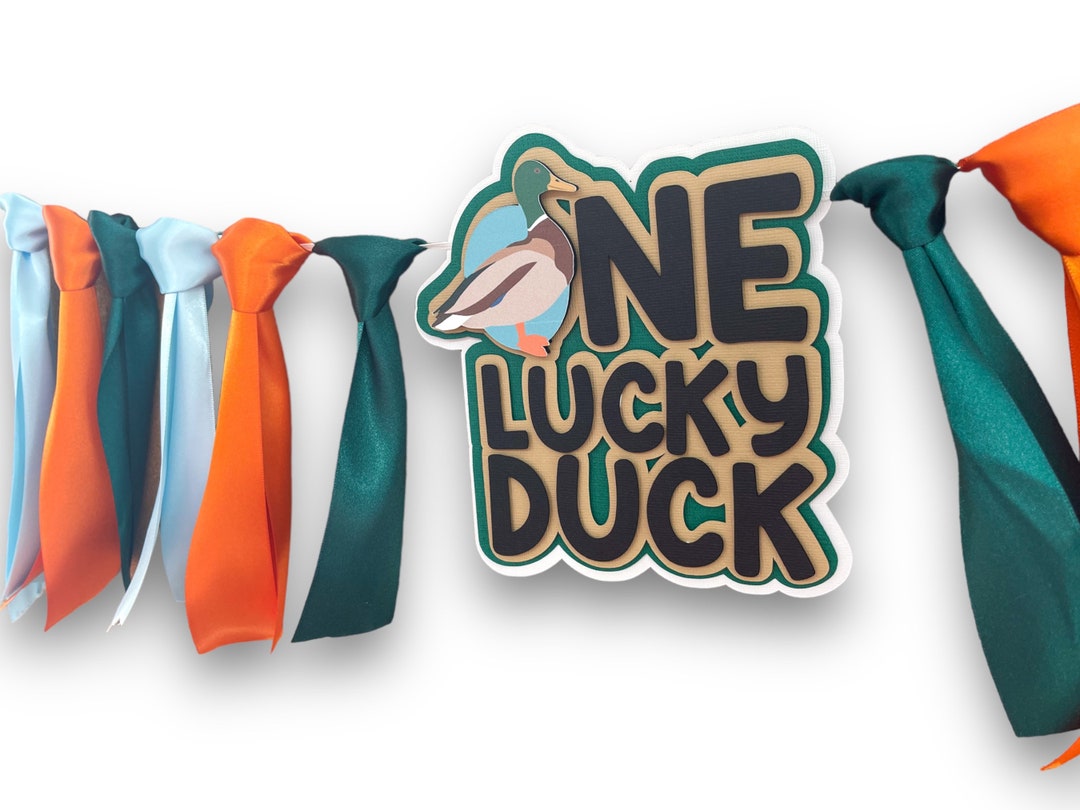One Lucky Duck Banner High Chair Banner Duck Birthday Duck Theme ...