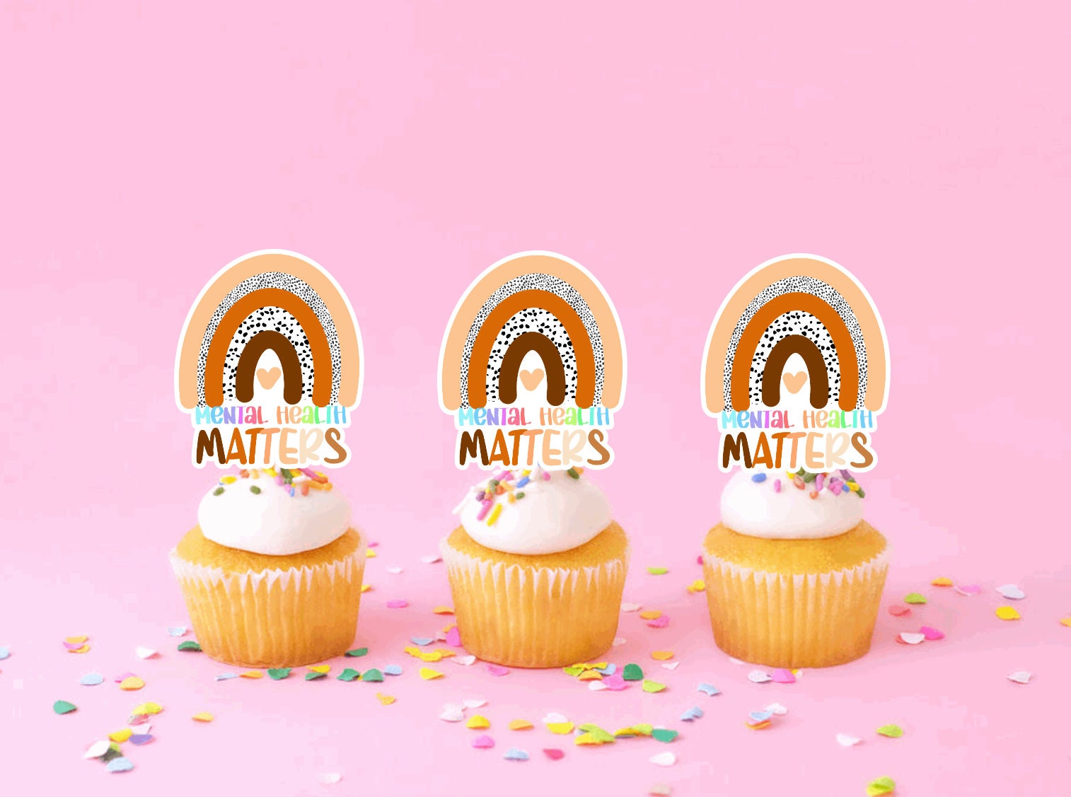 Mental Health Cupcake Cake Mental Awareness Party - Etsy