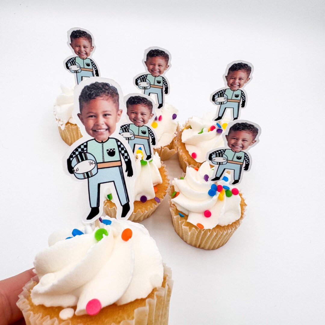 Racing Toppers | Cupcake Toppers | Photo Head | Two Fast | Birthday ...