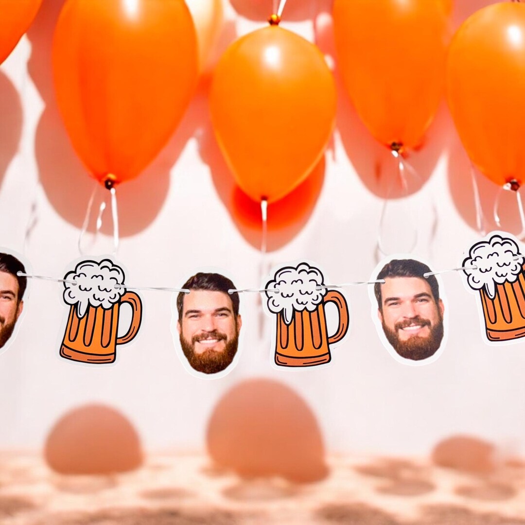 Beer Birthday Banner | Customized With Photo | Husband Birthday Party ...
