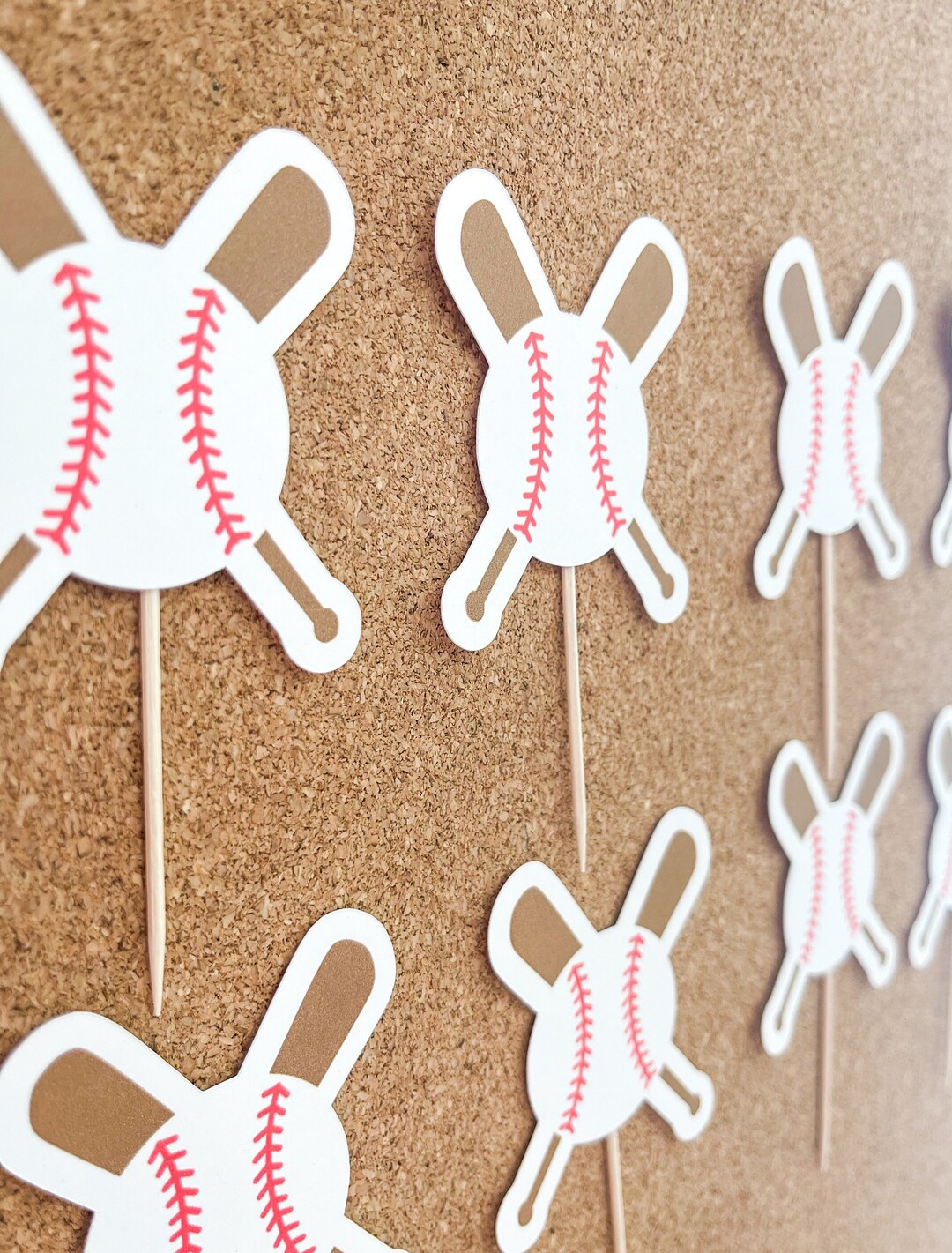 Baseball Cupcake Toppers Baseball Birthday Party Decorations Baseball ...