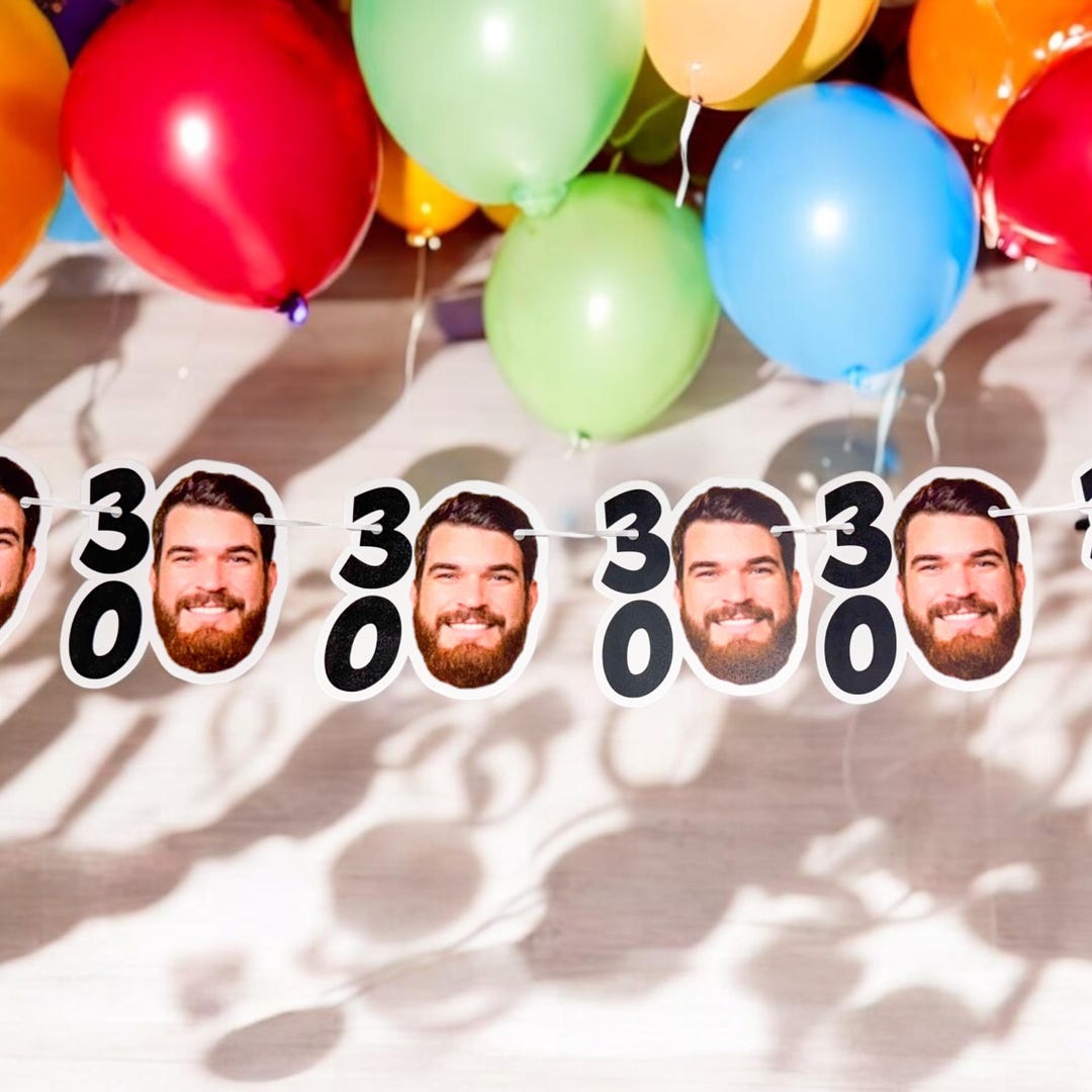 30th Birthday Banner | Customized With Photo | 5 Foot Banner | 30th ...