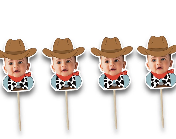 Cowboy Cupcake Toppers | Western Birthday Party Decorations | My First ...