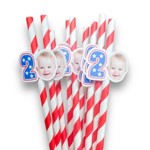 Red White and Two Straws | Drinking Straws | 4th of July Birthday Party ...