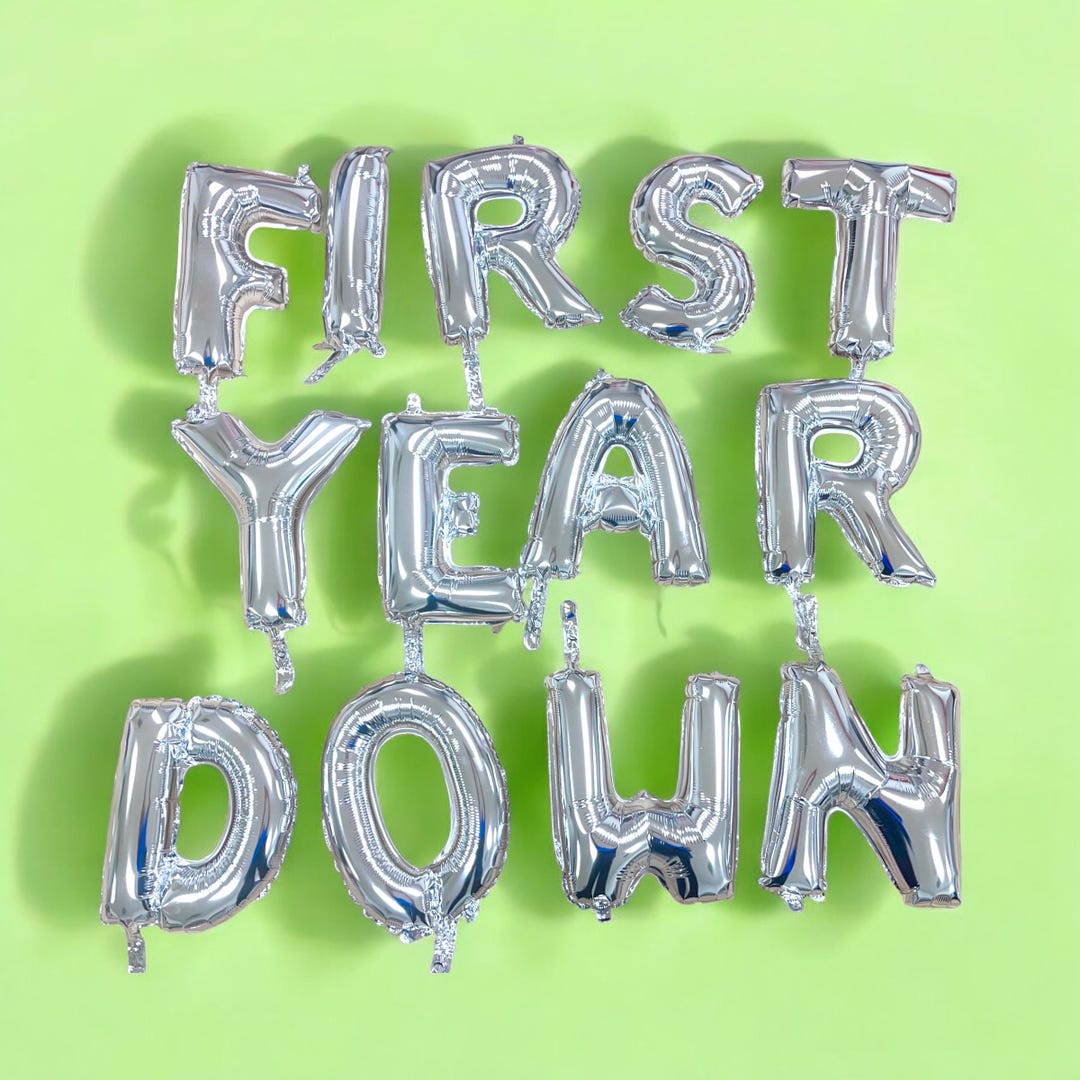 First Year Down Party Balloon Bundle | Football Birthday | Football ...