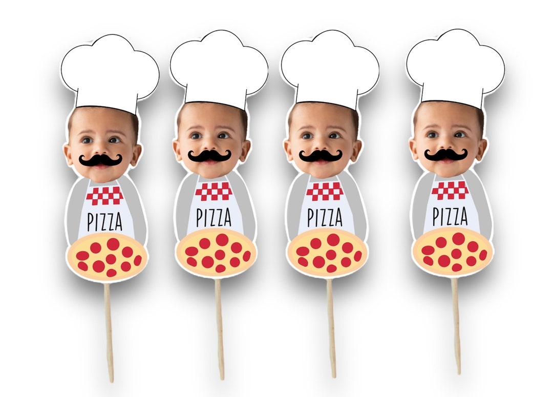Pizza Toppers Cupcake Toppers Photo Head First Birthday Cupcake Toppers ...