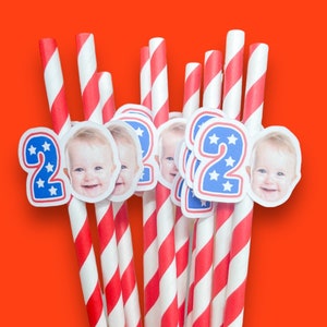 Red White and Two Straws | Drinking Straws | 4th of July Birthday Party ...