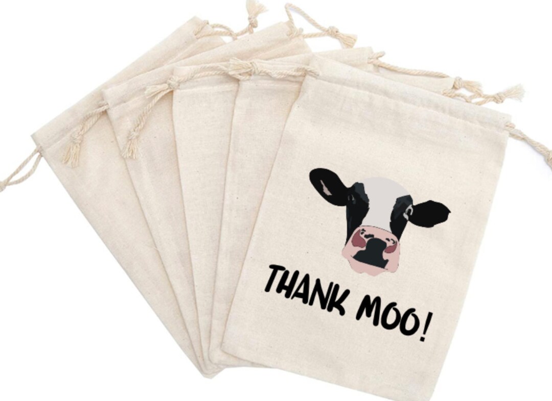 Thank Moo Party Favor Bags Cow Party Thank You Bags - Etsy