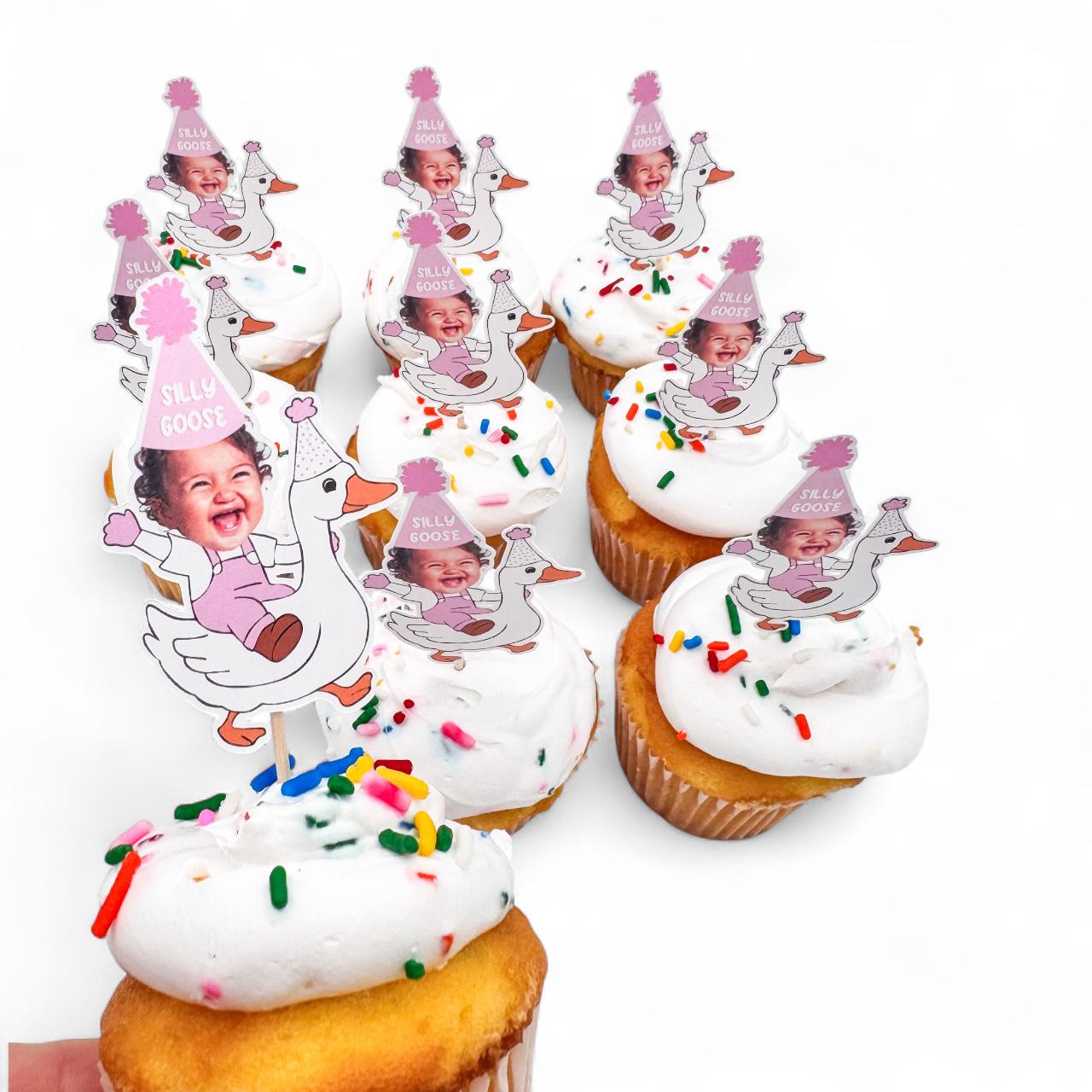 Silly Goose Cupcake Toppers | One Silly Goose Birthday Party | Custom ...