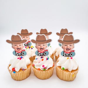 Cowboy Cupcake Toppers | Western Birthday Party Decorations | My First ...