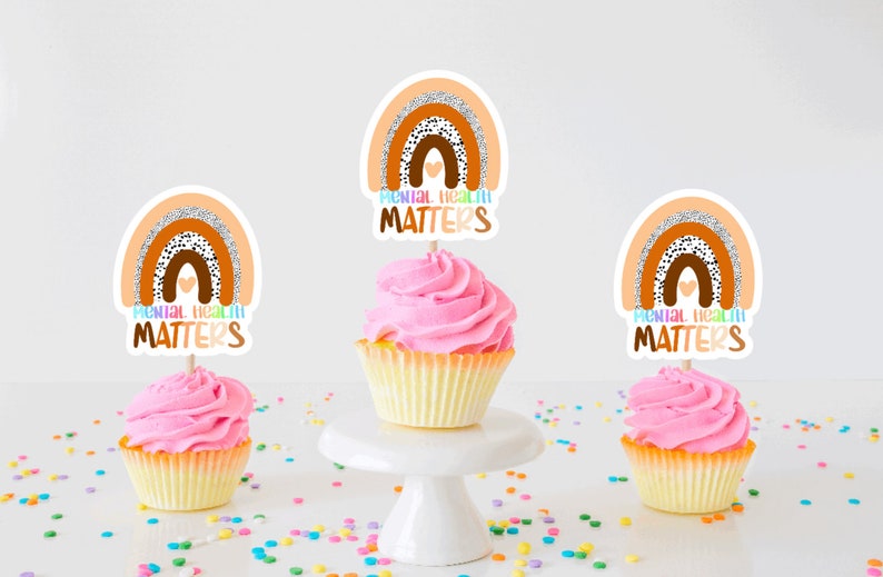 Mental Health Cupcake Cake Mental Awareness Party - Etsy