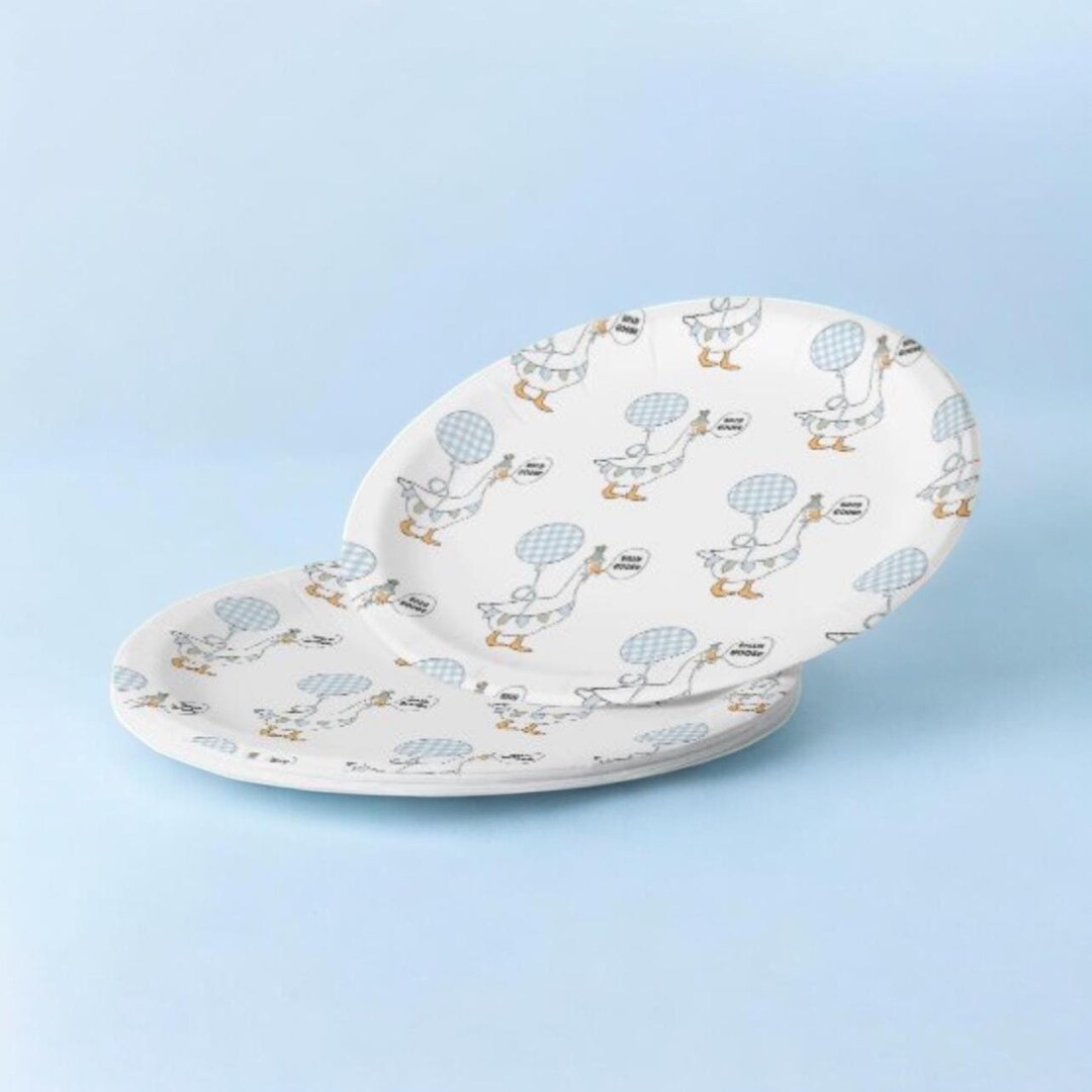 7 Round Paper Plates Silly Goose Birthday Plates 8 Count Dessert Plates ...