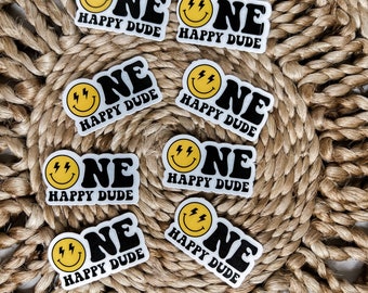 One Happy Dude Stickers Smiley Face Stickers Birthday - Etsy