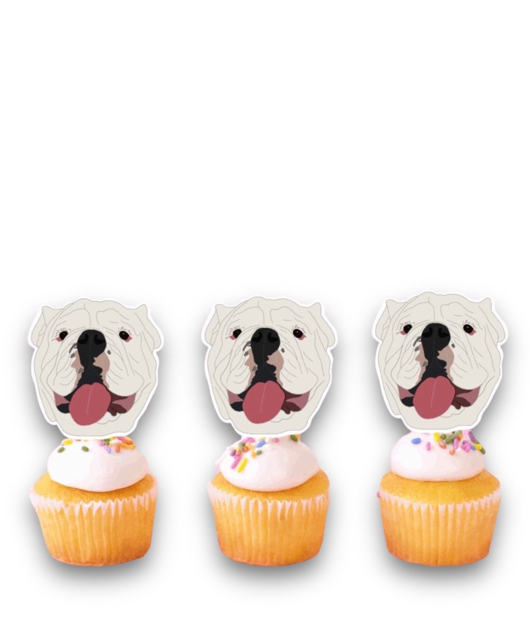 English Bulldog Topper Cupcake Cake English Bulldog Birthday Party Dog ...