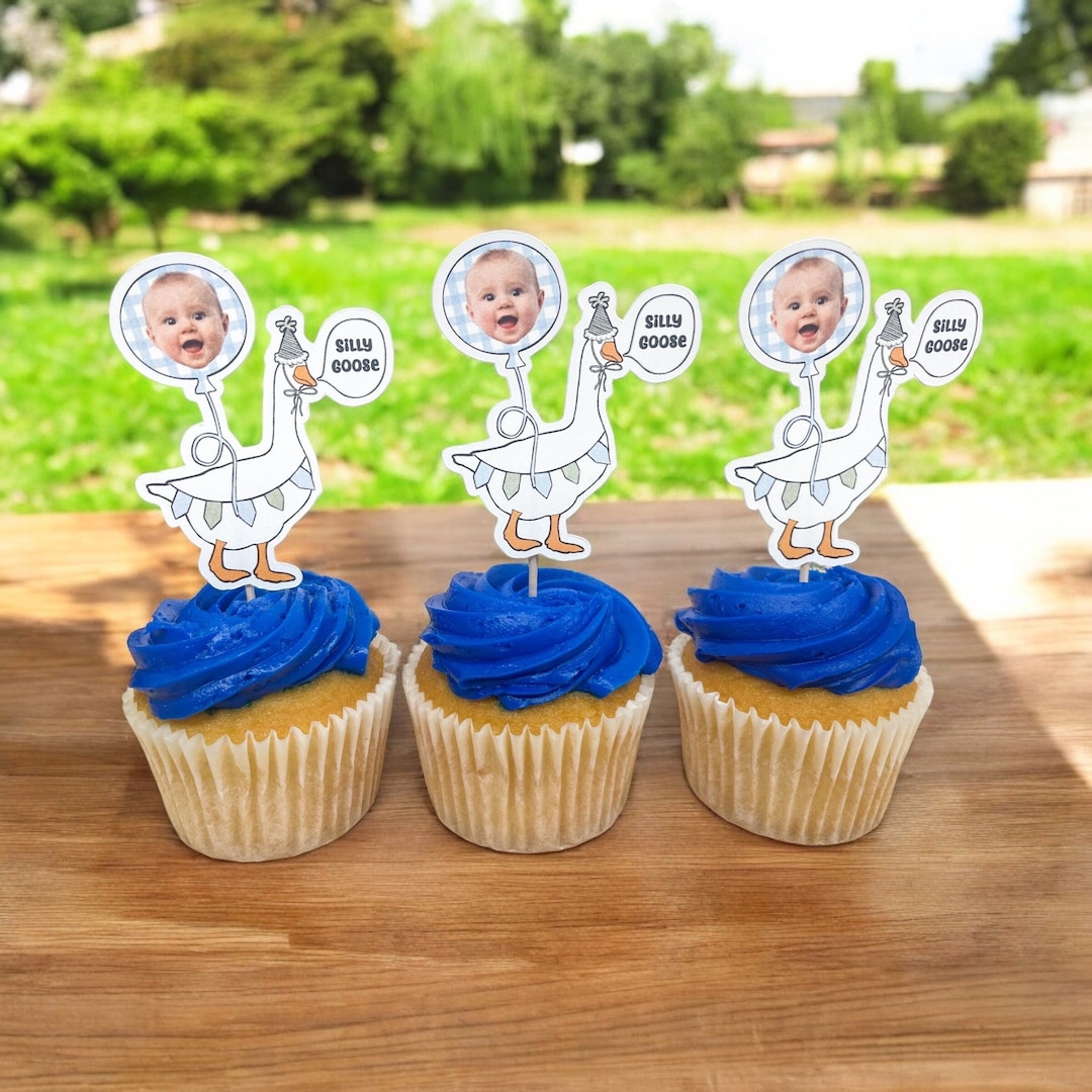 Silly Goose Cupcake Toppers | One Silly Goose Birthday Party | Custom ...