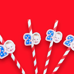 Red White and Two Straws | Drinking Straws | 4th of July Birthday Party ...