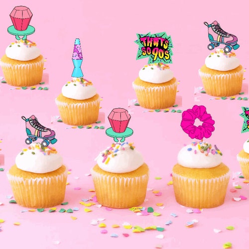 90s Cupcake Toppers - Etsy