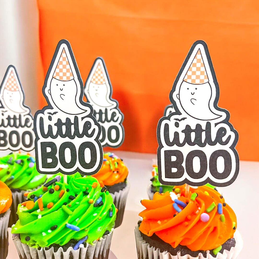 Little Boo Toppers Spooky Cupcake Toppers Photo Second Birthday First ...