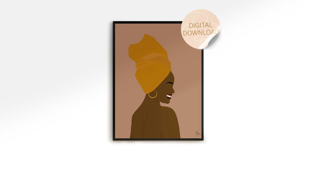 Black Woman Wall Art African Woman Wall Art Black Girl Art Female