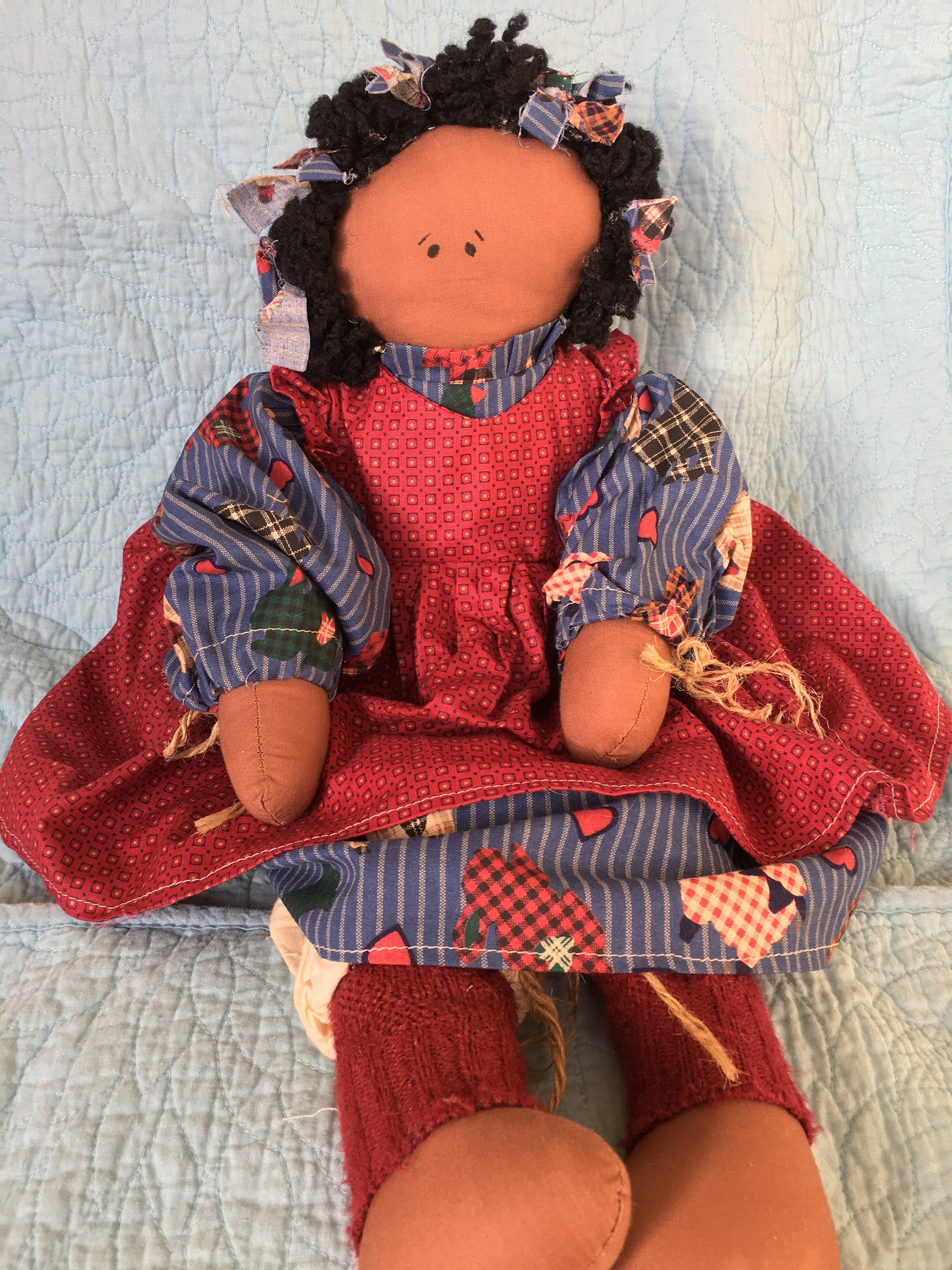 Vintage Collectible Black Ragdoll Handmade Large Doll | Etsy