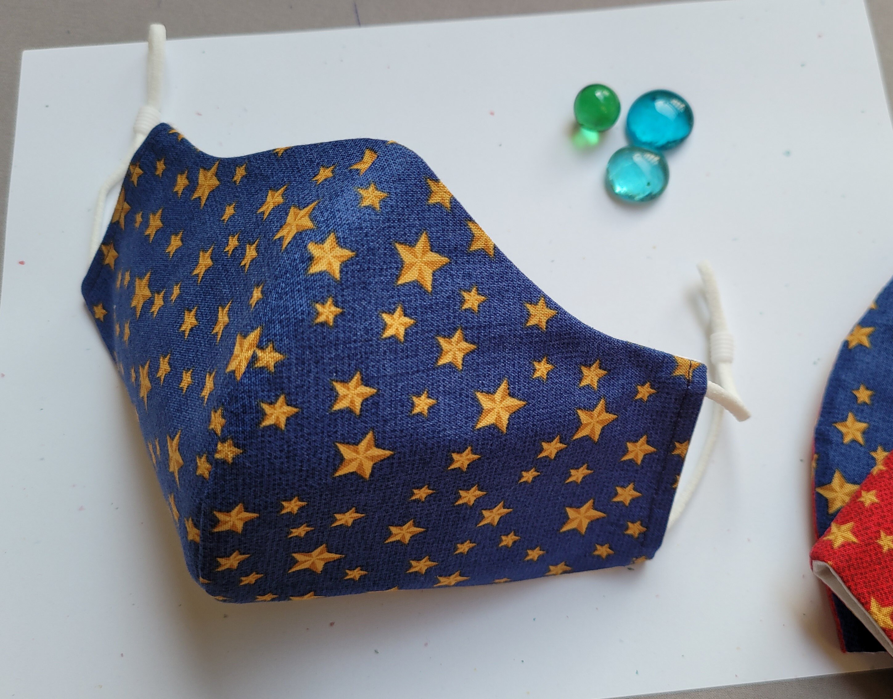 July 4th Handmade Face Mask, Cloth Reversible Face Covering With ...