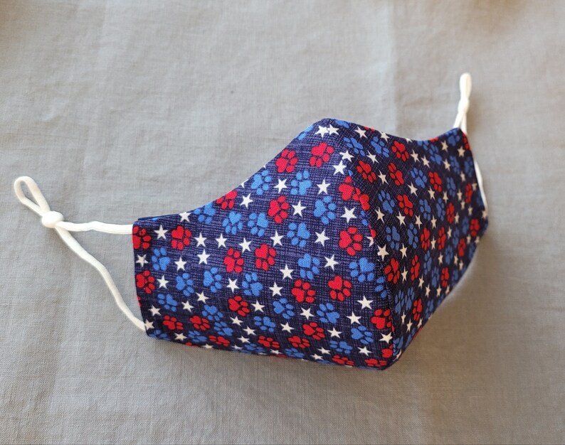July 4th Handmade Face Mask, Cloth Reversible Face Covering With ...