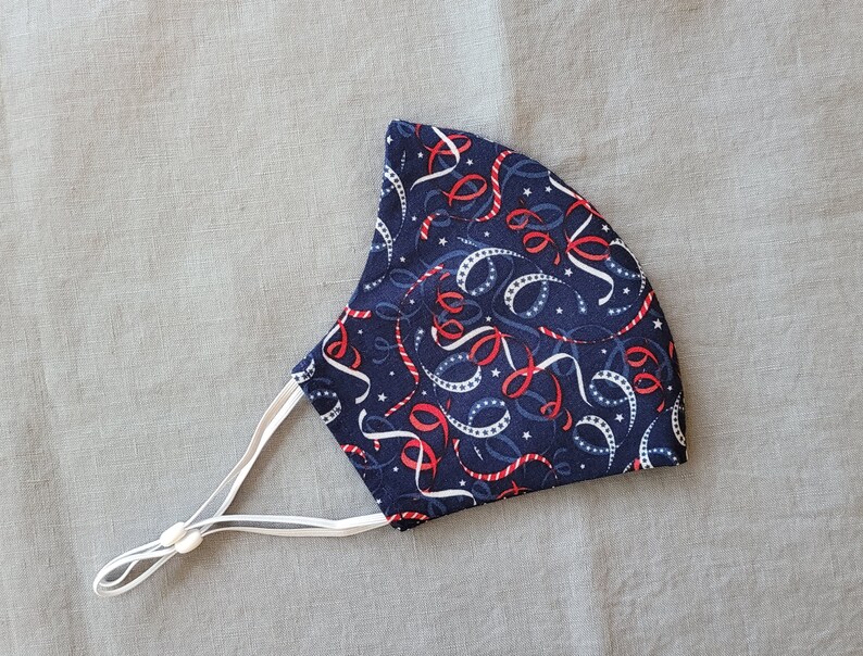 July 4th Handmade Face Mask, Cloth Reversible Face Covering With ...