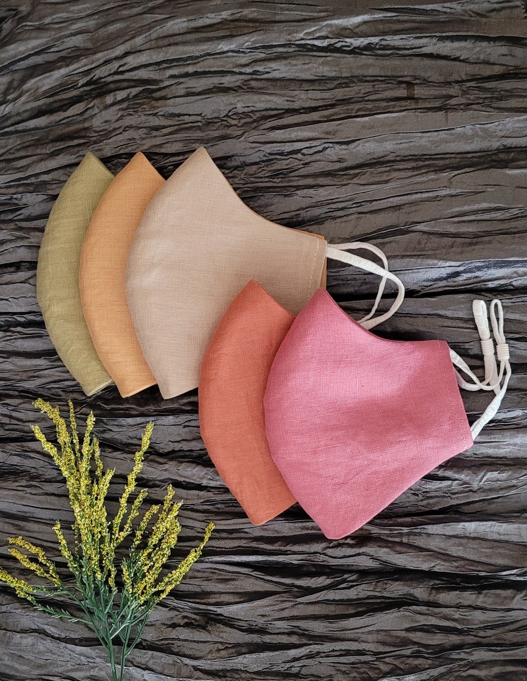 Linen Face Mask, Neutral Tone Face Mask, Super Soft Face Mask With ...