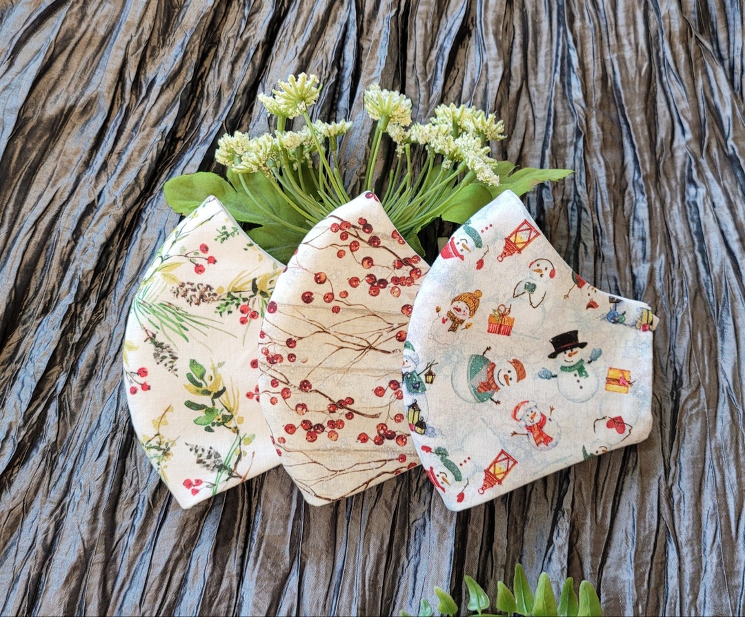 Christmas Face Mask, Homemade Winter Face Mask, Cloth Reversible Face ...