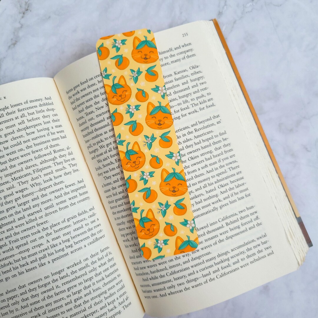 Tangerine Kitty Glossy Bookmark (2x7") - Anime, Kawaii - Etsy
