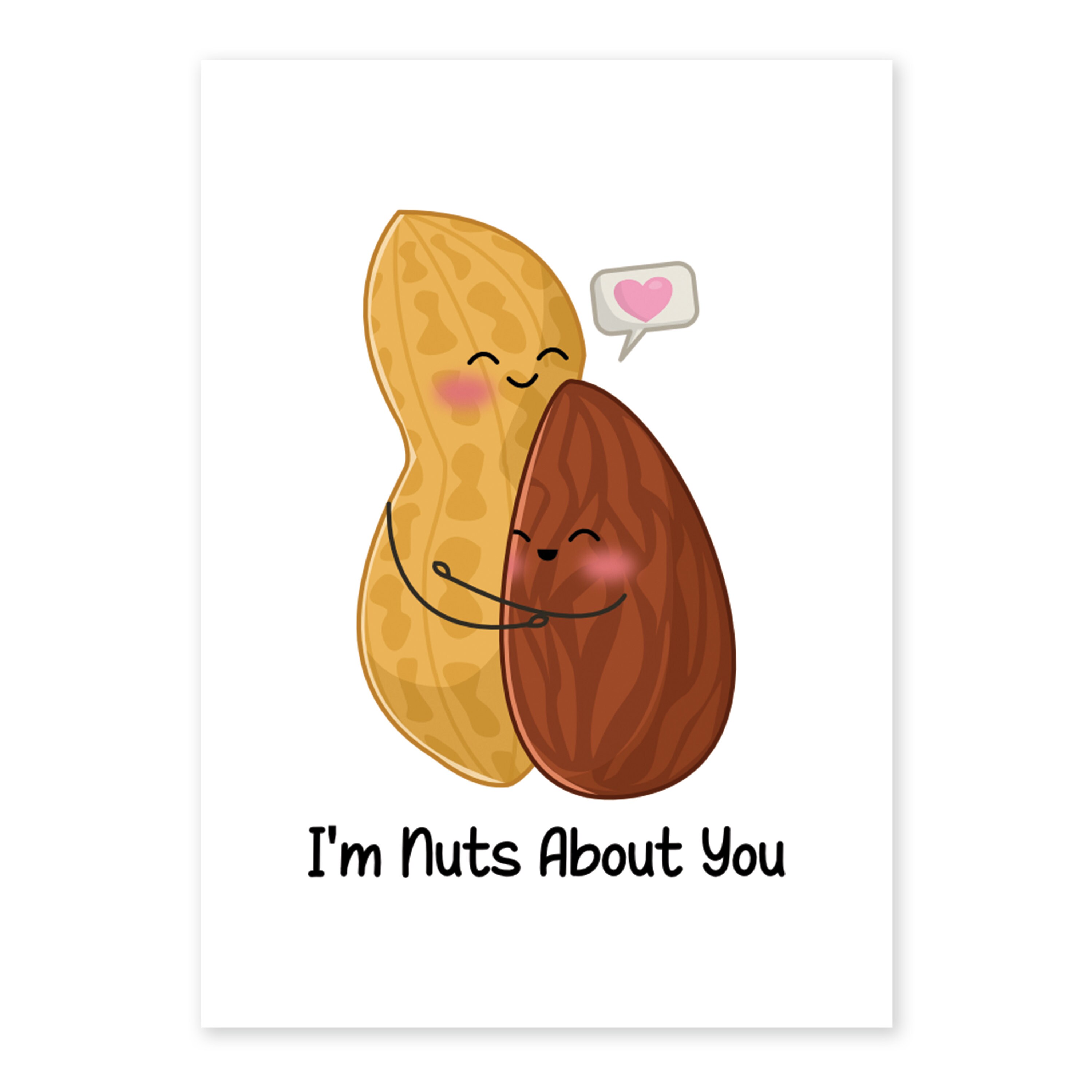 I'm Nuts About You Blank Greeting Card A7/5x7 Love | Etsy